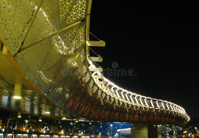 A color bridge at night stock photo. Image of bridge, neon - 8984964