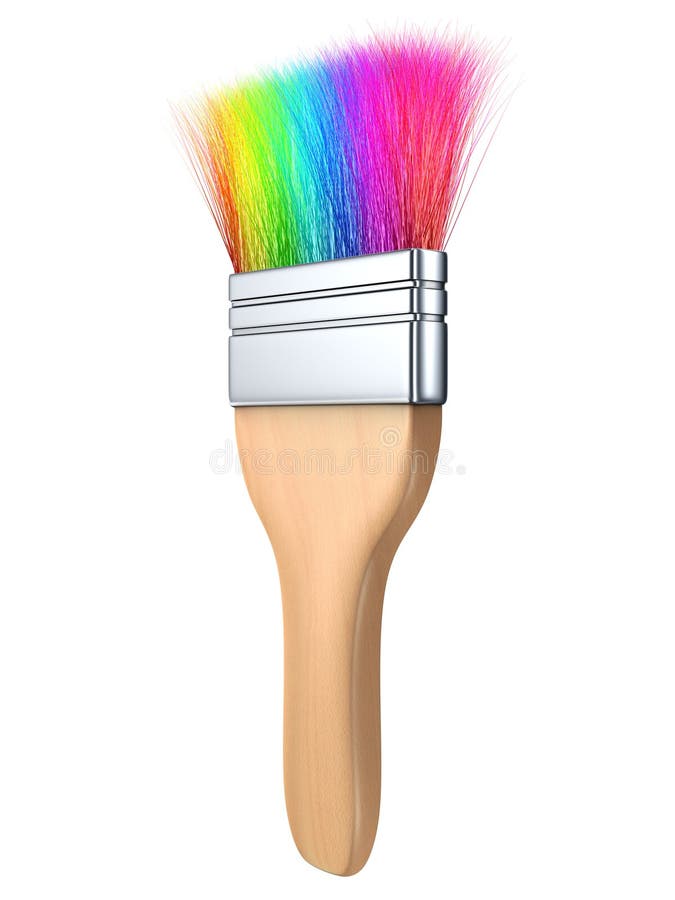 Color brush tool isolated stock illustration. Illustration of wood ...