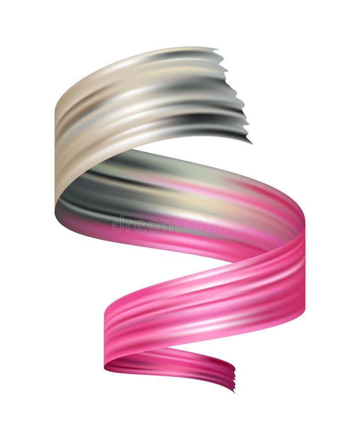 Color Brushstroke Design Element Isolated on White. Vector Realistic ...