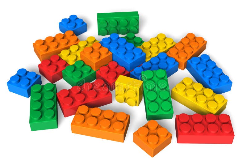 Color building blocks stock illustration. Illustration of child - 16844348