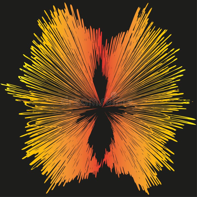 Color Burst Icon. Red Yellow Explosion. Abstract Shape Vector. Black ...