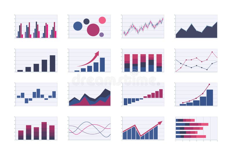 Area Chart with Line and Dots. Vector Business Analytics Graph Stock ...