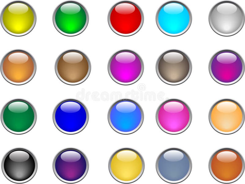 Color buttons stock vector. Illustration of round, orange - 4062843