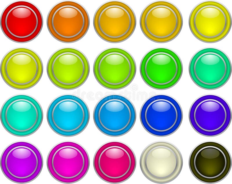 Color buttons stock vector. Illustration of glossy, communications ...