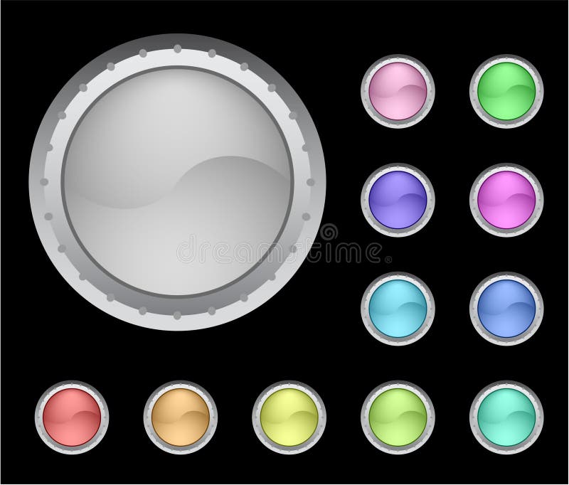 Color buttons stock vector. Illustration of black, multimedia - 5301799