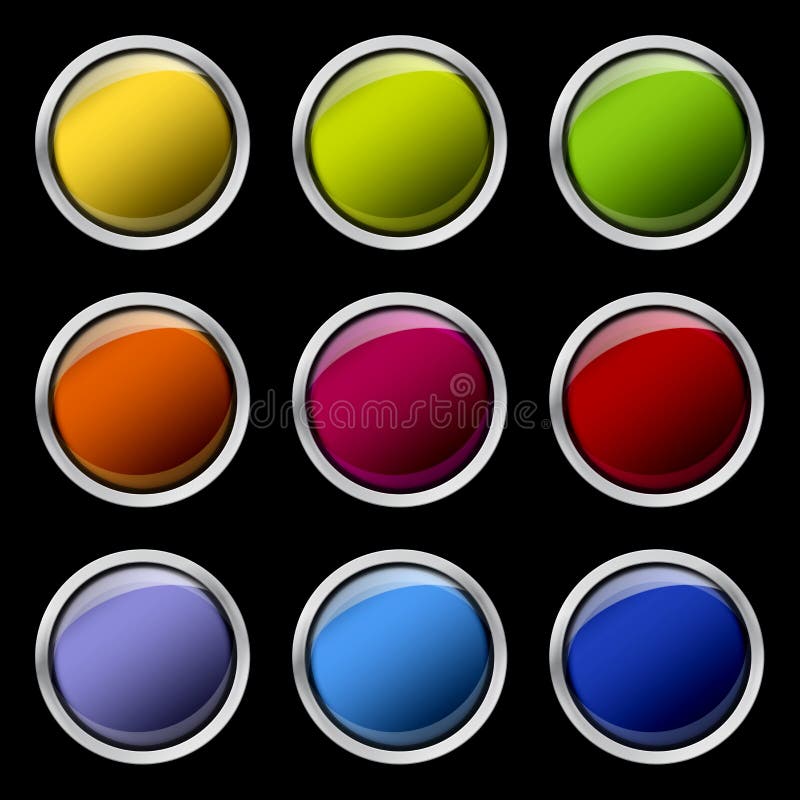 Color buttons set stock illustration. Illustration of bright - 25581356