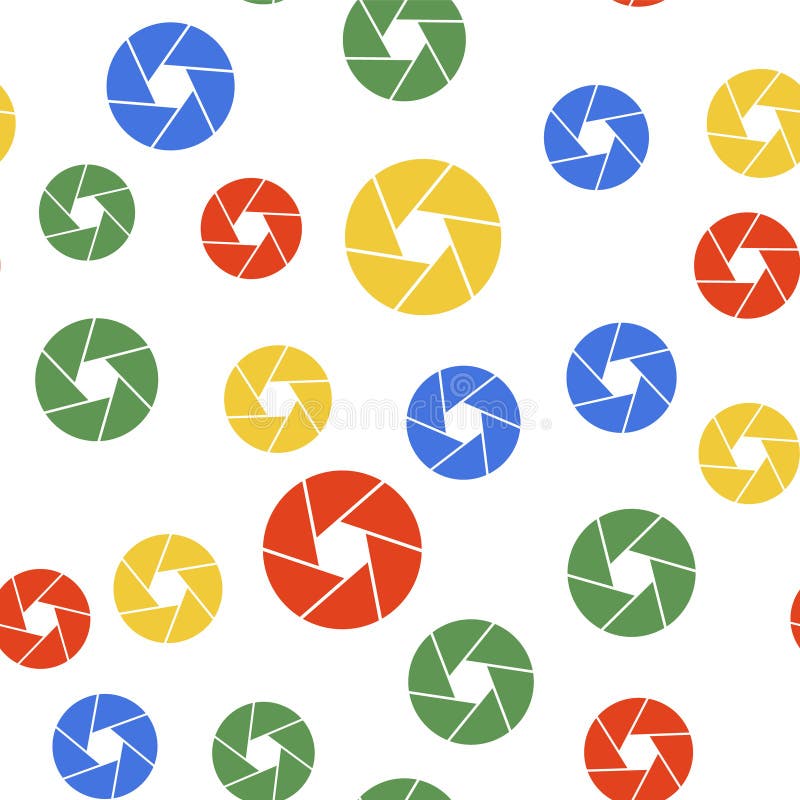 Color Camera Shutter Icon Isolated Seamless Pattern on White Background ...