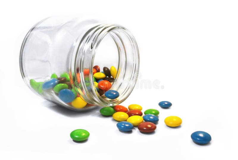 Color Candy in Clear Glass Pot Bottle Stock Photo - Image of clear ...