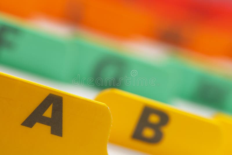 Color Card Files stock image. Image of finding, divider - 47794485