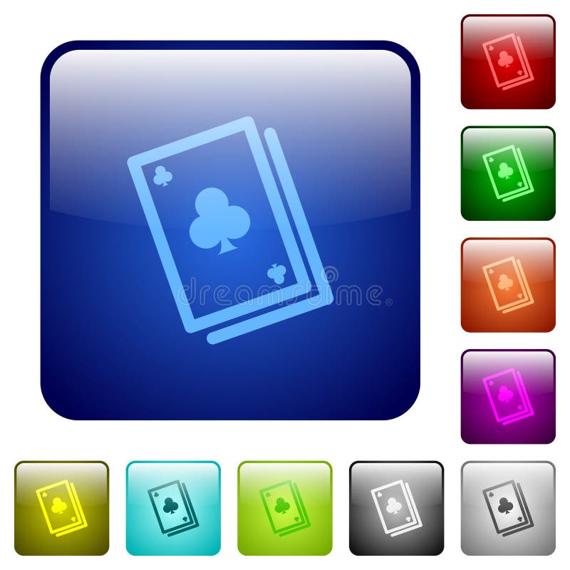 Color Card Game Square Buttons Stock Vector - Illustration of poker ...