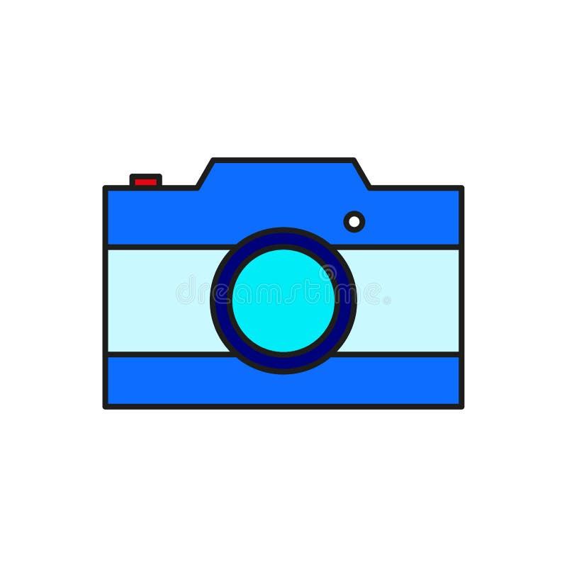 Color Cartoon Camera. Digital Data. Vector Illustration. Stock Image ...
