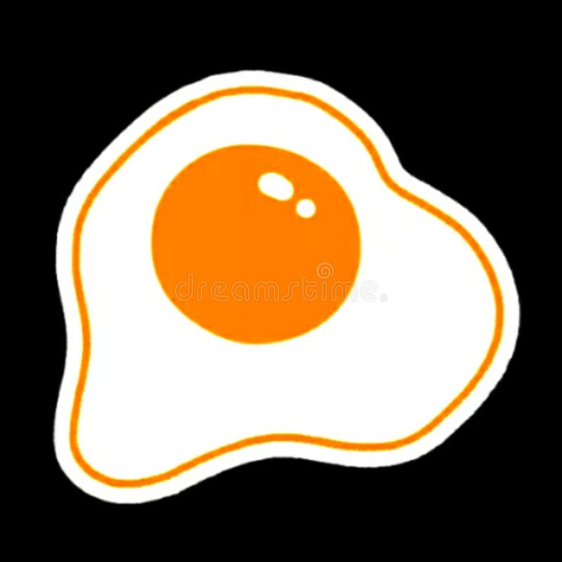 Color Cartoon Fried Egg Objects Stock Illustration - Illustration of ...