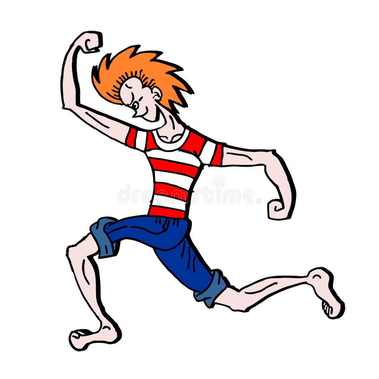 Color cartoon run puppet stock vector. Illustration of exercise - 24550605