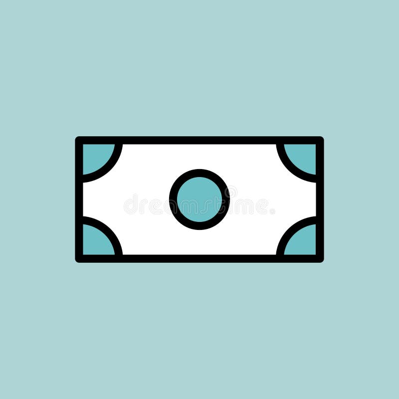 Cash, Dollar, Money Icon on Blue Background Stock Illustration ...