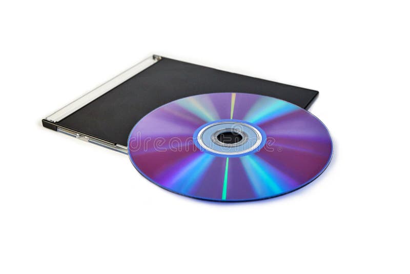 Color Cd Disk on a White Background Black Box Stock Photo - Image of ...