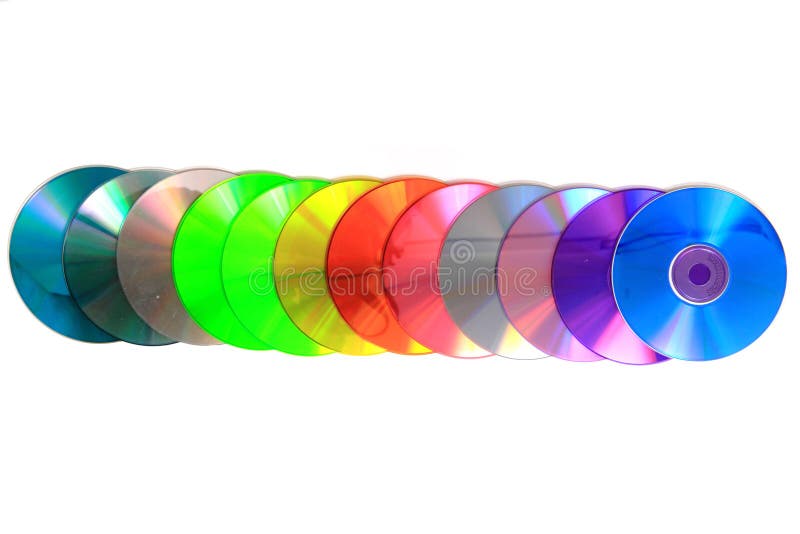 Color CD and DVD stock image. Image of rainbow, multimedia - 45874119