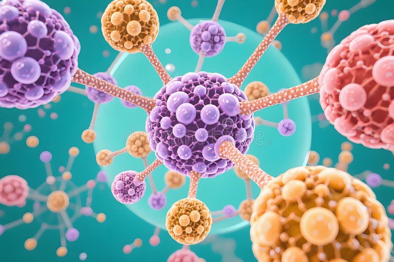 Color cell map stock image. Image of invertebrate, purple - 384954805