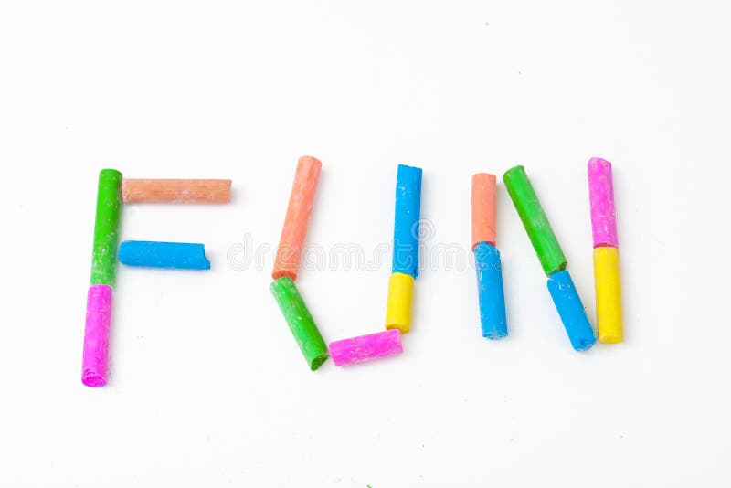 Color Chalk Arranged To Spell Word FUN Stock Image - Image of design ...