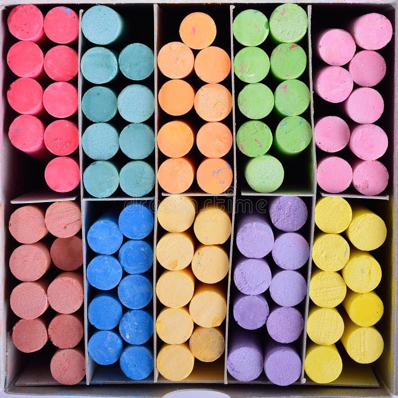 Color chalk in box stock image. Image of pastel, learning - 39620889
