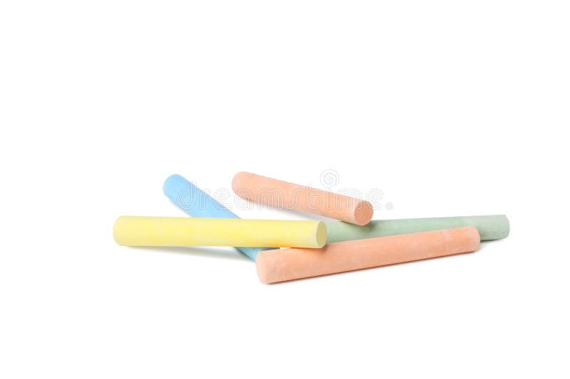 Color Chalk Isolated on White Background, PNG Stock Photo - Image of ...