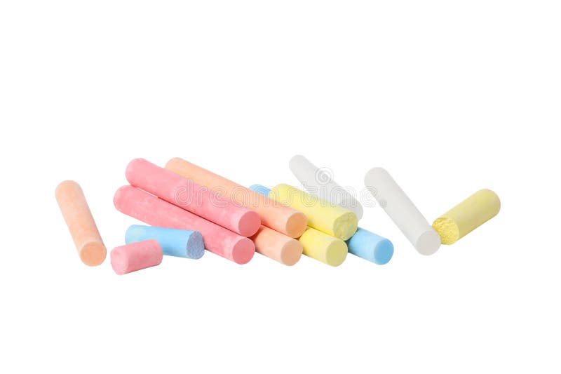 Color Chalk Isolated on White Background, PNG Stock Photo - Image of ...