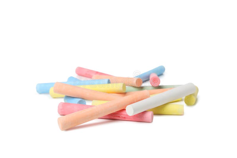 Color Chalk Isolated on White Background, PNG Stock Photo - Image of ...