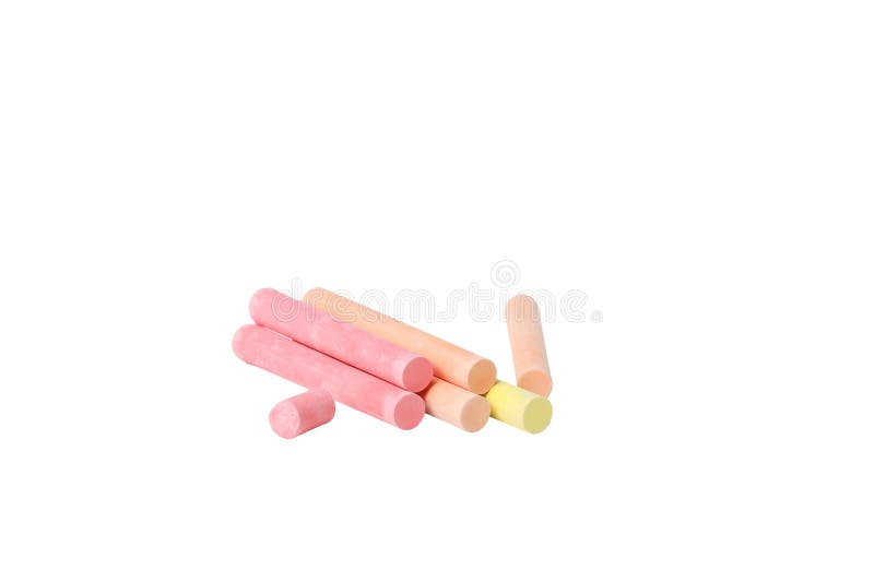 Color Chalk Isolated on White Background, PNG Stock Image - Image of ...