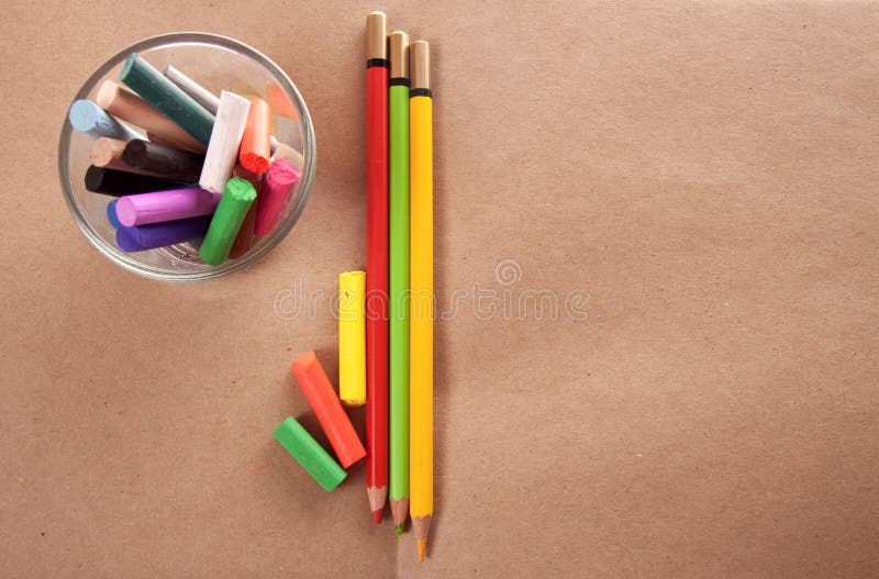 Color Chalk and Pencil on Paper Stock Photo - Image of artist ...