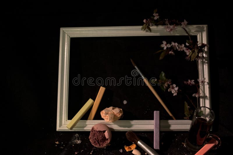 Color Chalk Pencils Art and Food. Stock Photo - Image of crayon ...