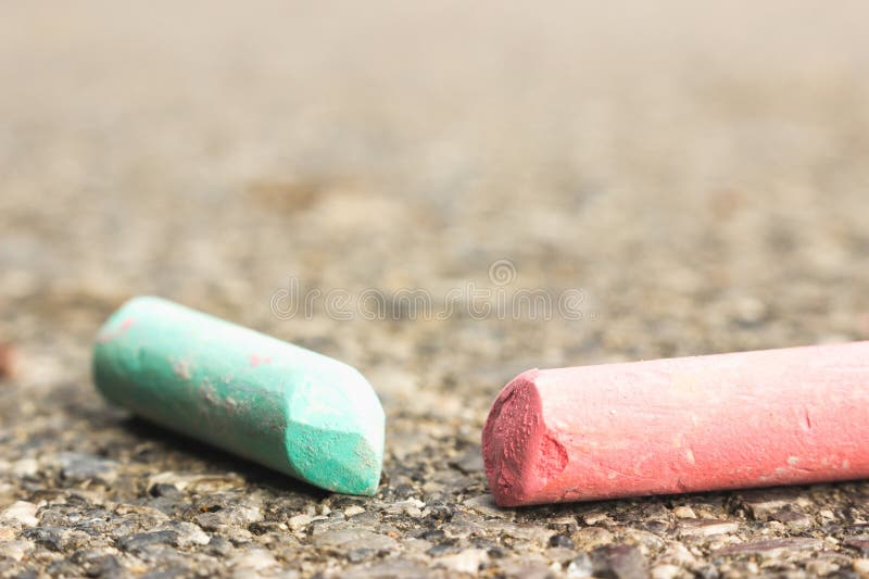 Color chalk is placed stock image. Image of education - 286431489