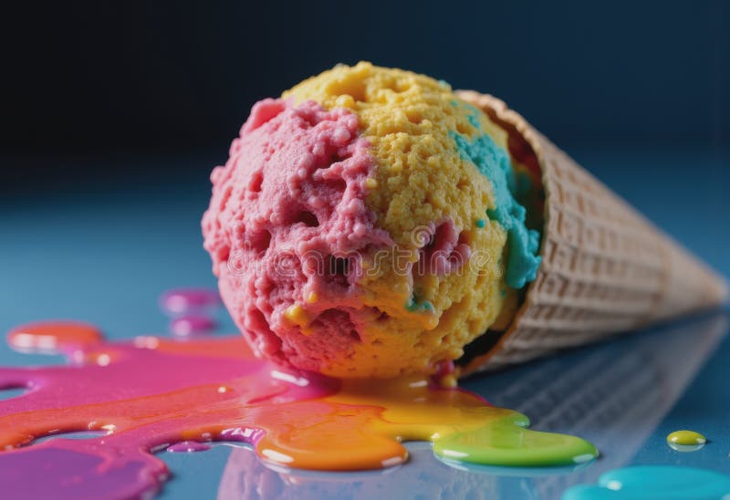 Color-changing Ice Cream Melting with Vibrant PH Indicator Explosion ...
