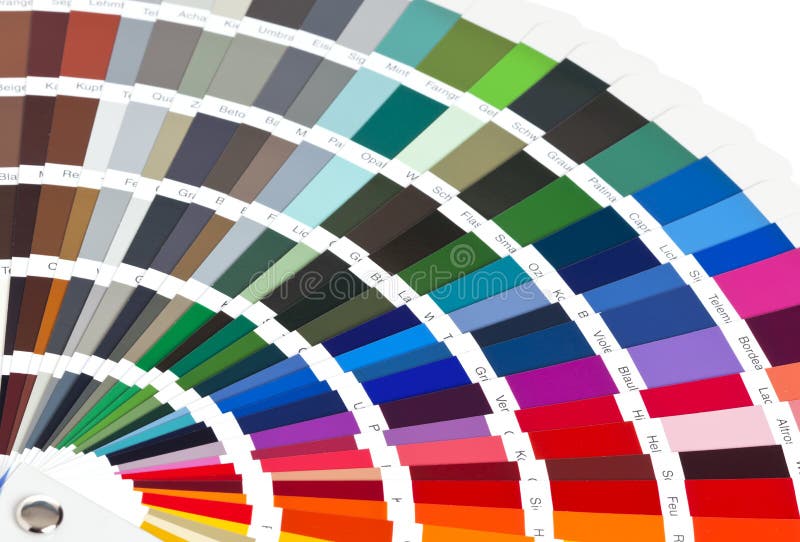 Color Chart Guide with Brush and Paint Roller Stock Image - Image of ...