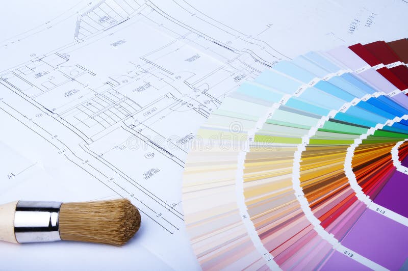 Two Paint Brush and Color Chart Stock Photo - Image of craft, chart ...