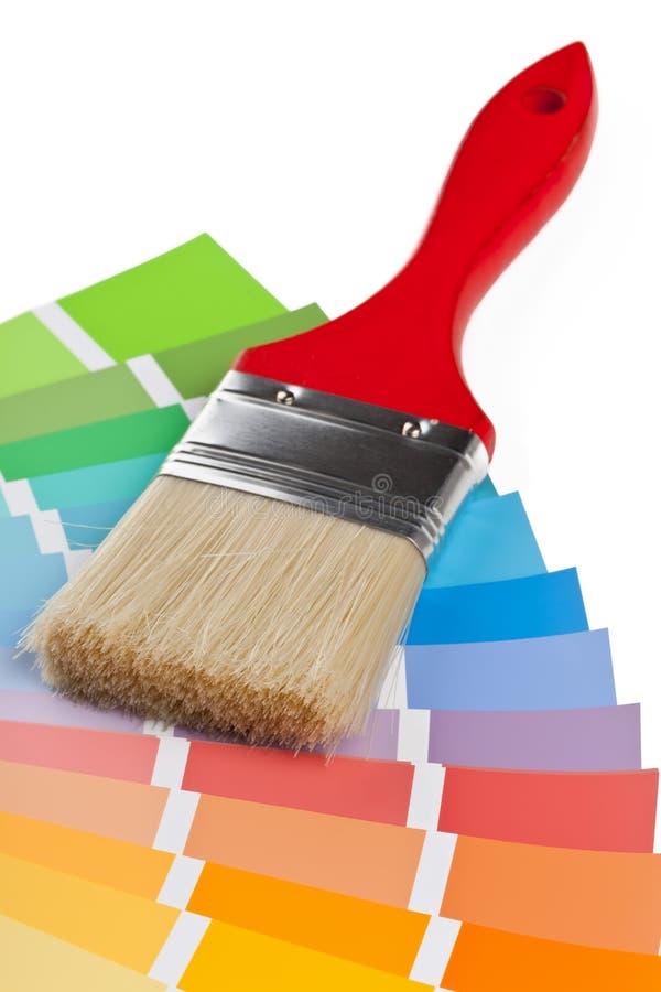 Color Chart Guide with Brush and Paint Roller Stock Image - Image of ...