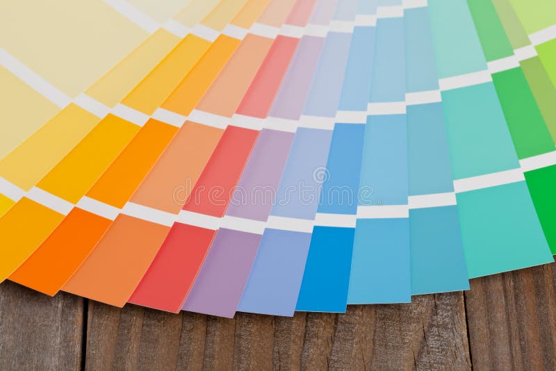 Color Chart Guide with Brush and Paint Roller Stock Image - Image of ...
