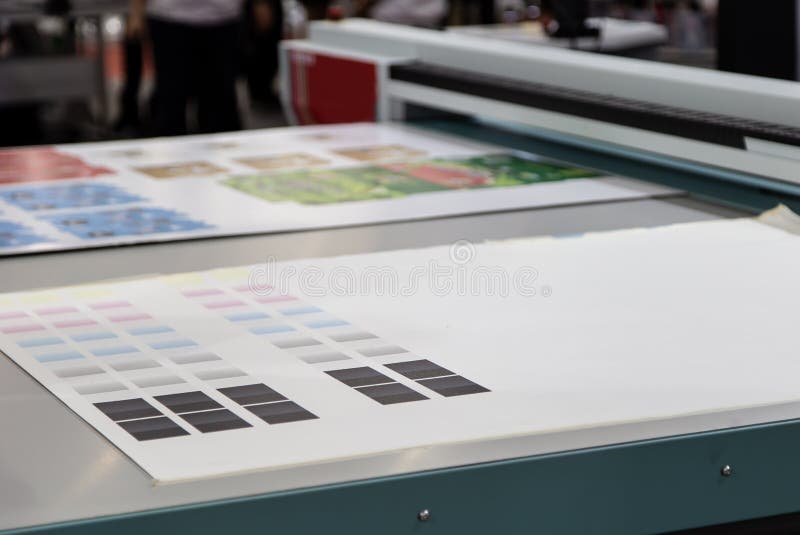 Color chart on printer stock photo. Image of industrial - 161735240