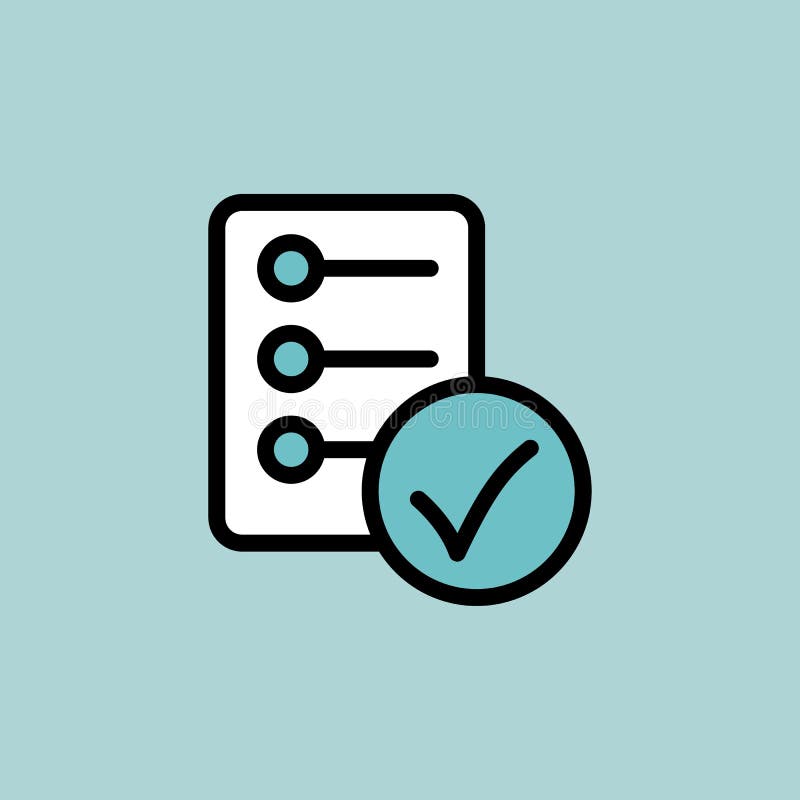 Simple List, Checklist Icon On Blue Background Stock Illustration ...