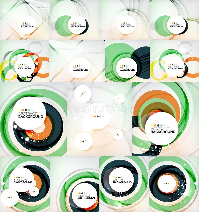 Color Circles Backgrounds Set Stock Vector - Illustration of abstract ...