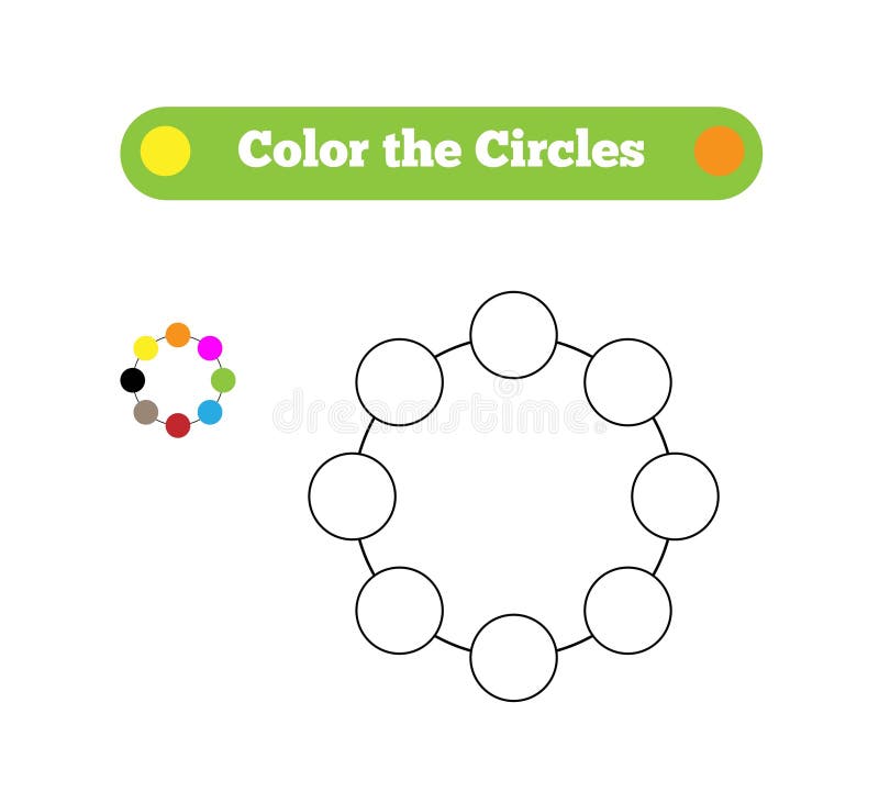 Color the Circles Educational Page for Children Stock Vector ...