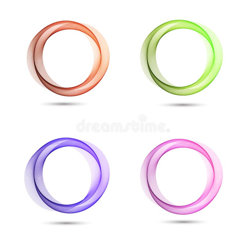 Color Circles Set Vector Transparent Design Wave Stock Vector ...