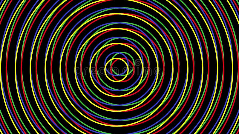Color Circles Simple Flat Geometric on Black Background Loop. Colored ...
