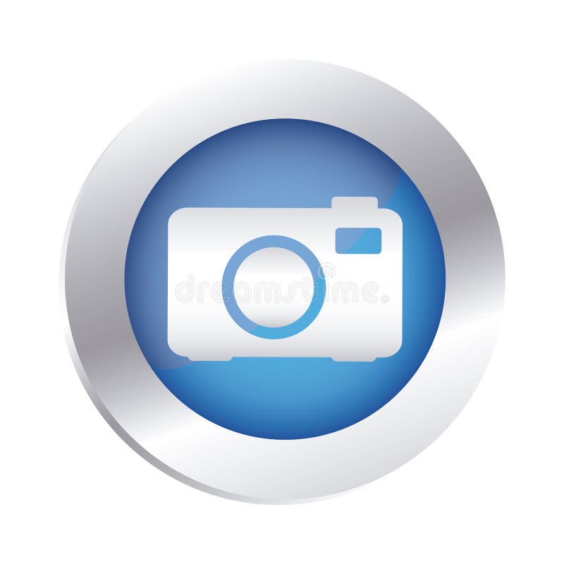 Color Circular Emblem with Analog Camera Icon Stock Illustration ...