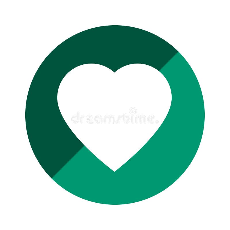 Color Circular Emblem with Heart Icon Stock Vector - Illustration of ...