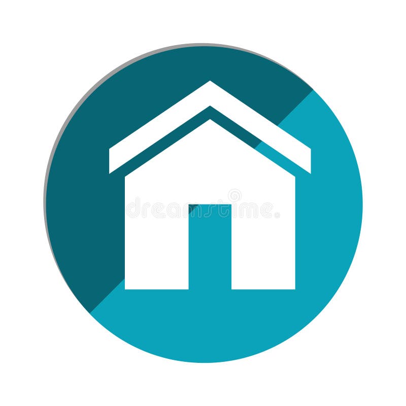 Color Circular Emblem with Home Icon Stock Vector - Illustration of ...