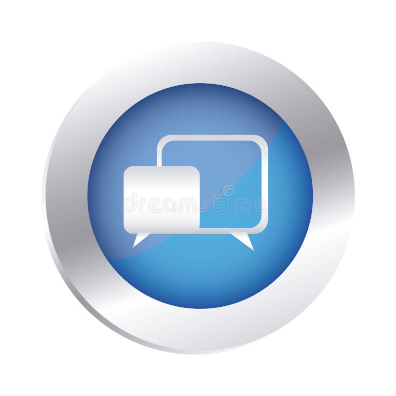 Color Circular Emblem with Speech Icon Stock Illustration ...