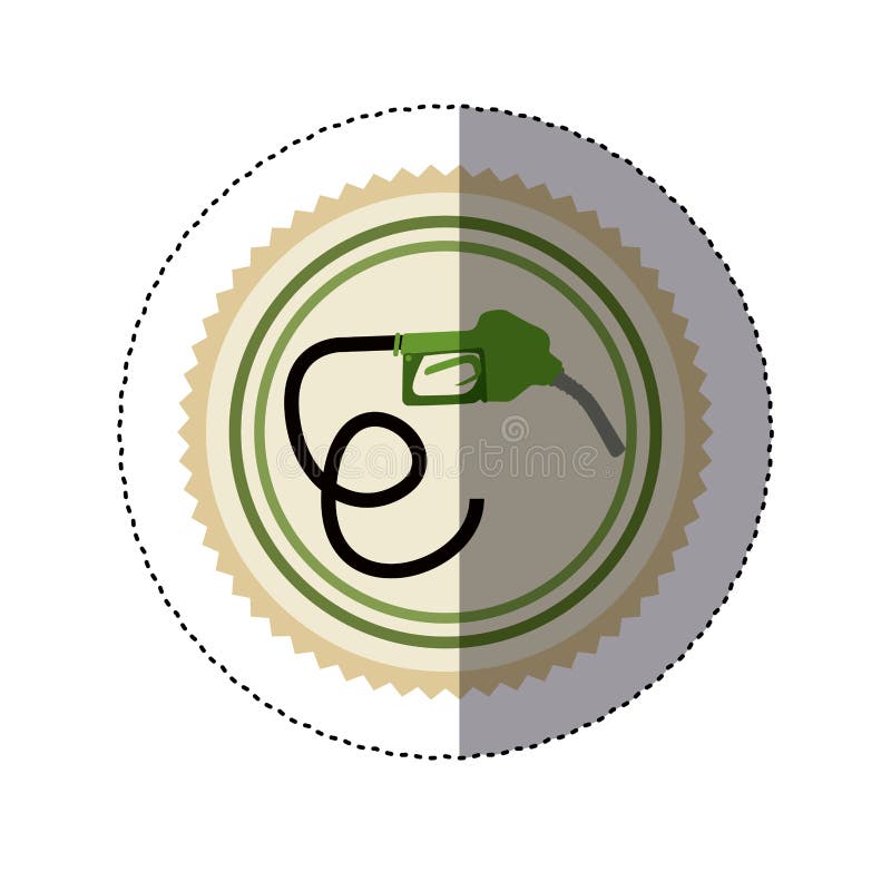 Color Circular Frame Sticker with Bio Fuel Hose Stock Illustration ...