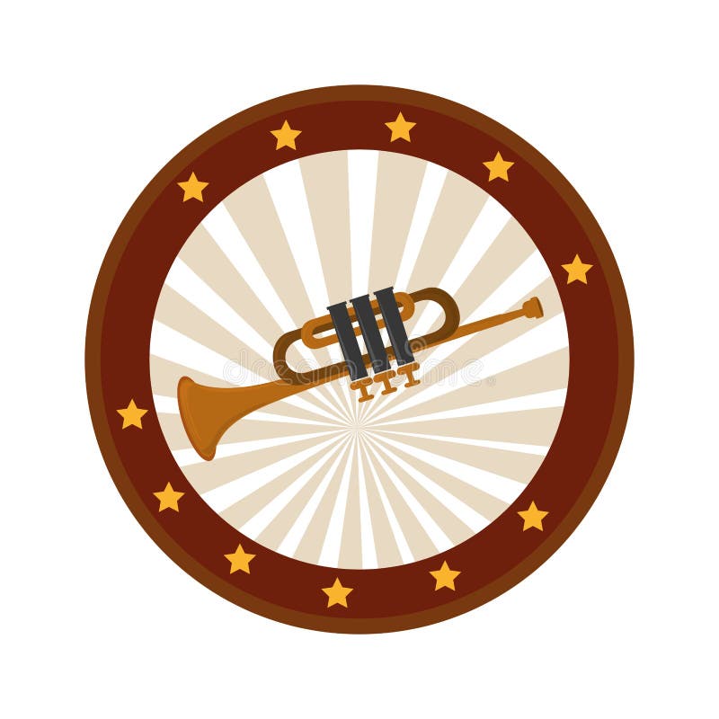 Circular Trumpet for Jazz Music Concert Show Logo Design Stock Vector ...