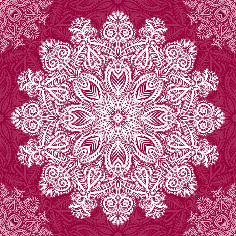 Color Circular Pattern. Round Kaleidoscope of Floral Elements Stock ...