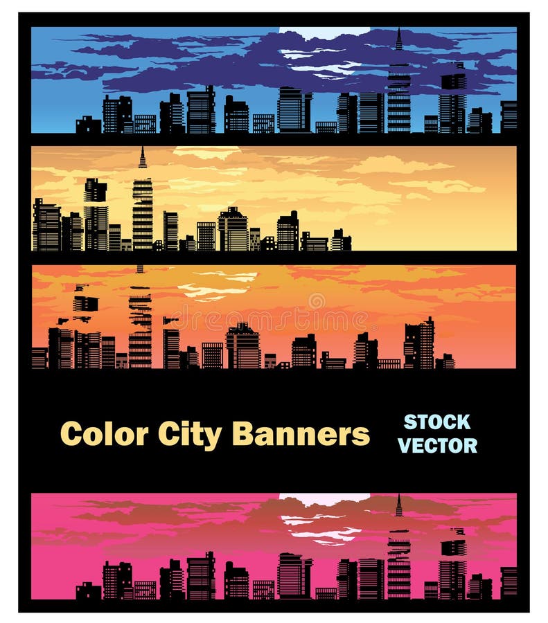 Color city banner stock vector. Illustration of black - 22184345