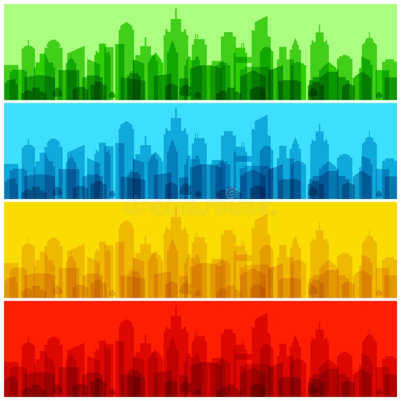 Color City Landscape. Vector Illustration. Stock Vector - Illustration ...